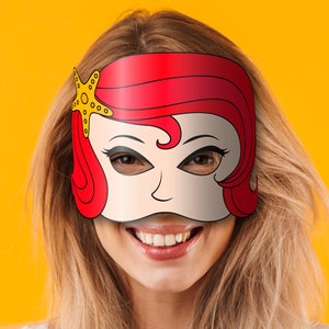Little Mermaid Mask Printable, Paper DIY for Kids and Adults. PDF ...