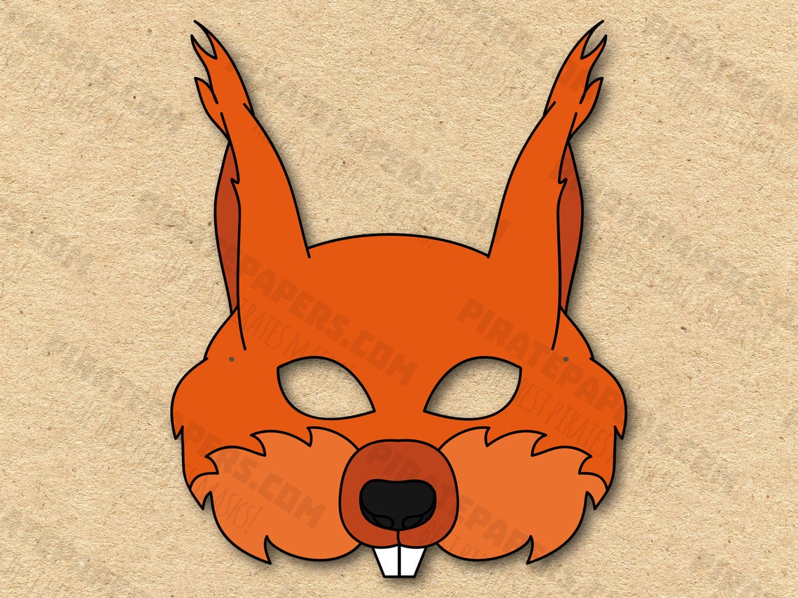 Squirrel Masks Printable Color Coloring, Paper DIY for Kids and Adults ...