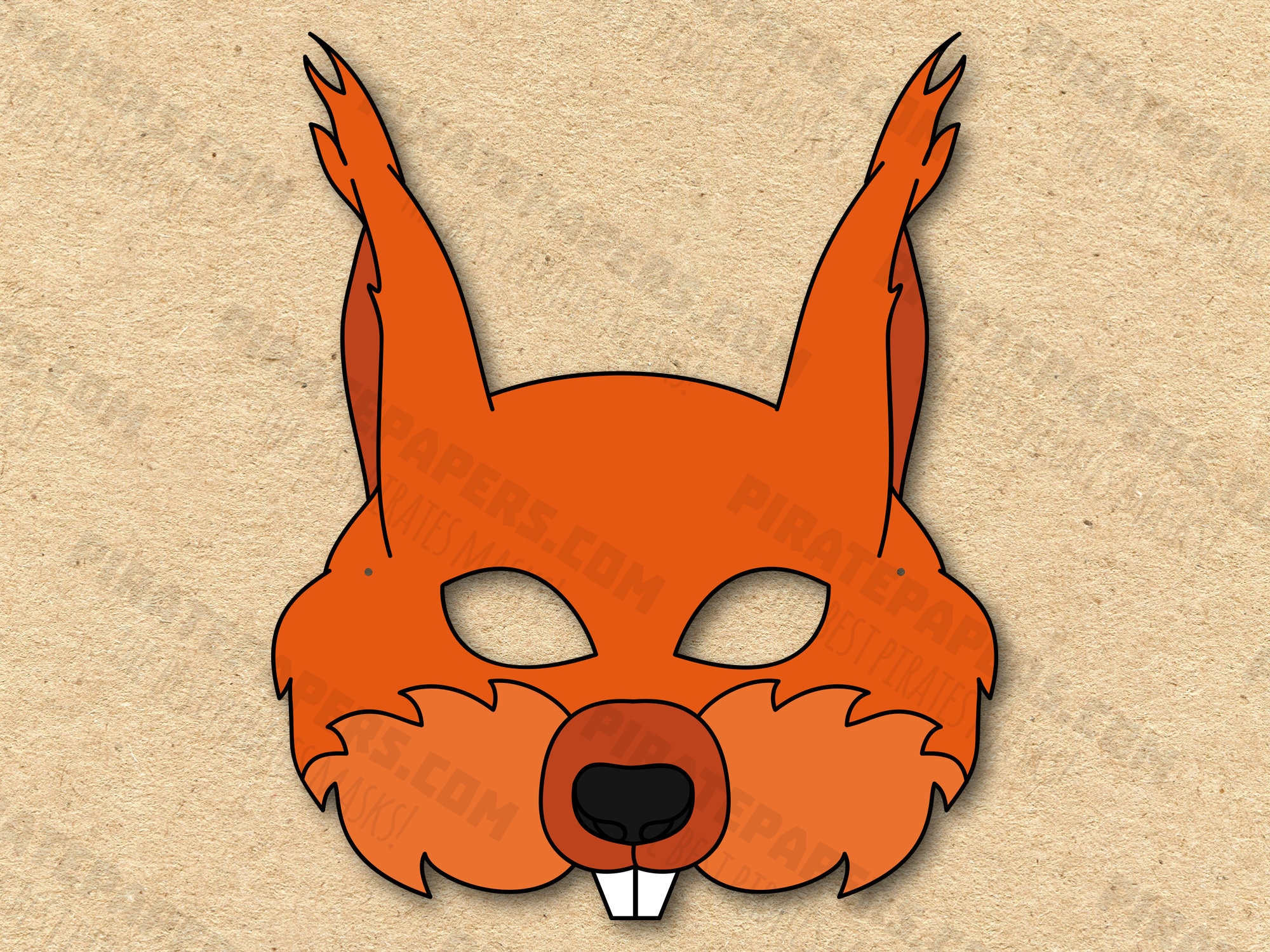 Squirrel Mask Printable, Paper DIY for Kids and Adults. PDF Template ...