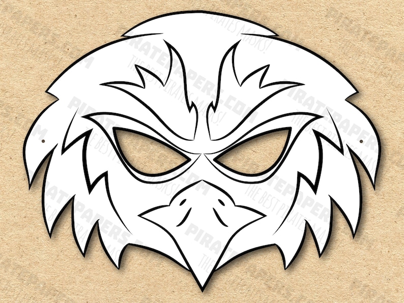 Birds Masks Printable Coloring, Owl, Peacock, Eagle, Kookaburra, Paper ...