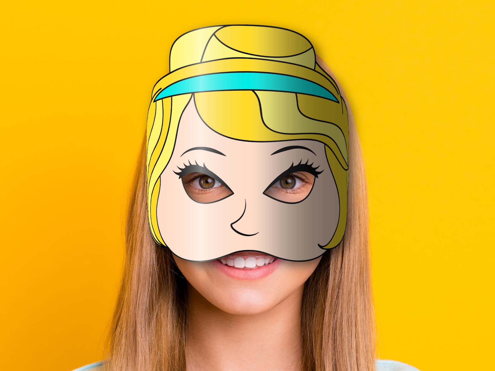 Cinderella Mask Printable, Paper DIY for Kids and Adults. PDF Template ...