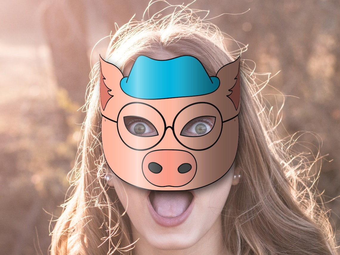 Pig 3 Mask Printable the Three Little Pigs, Paper DIY for Kids and ...