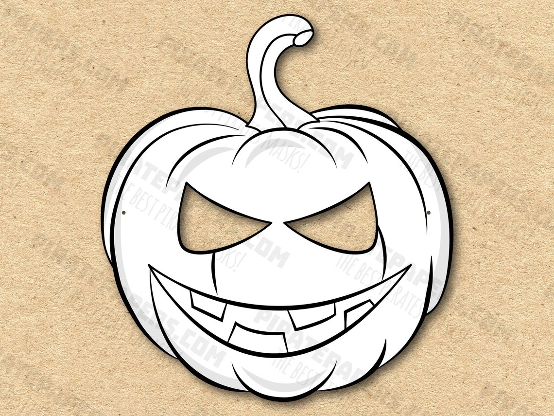 Pumpkin Masks Printable Color Coloring Paper DIY for Kids - Etsy