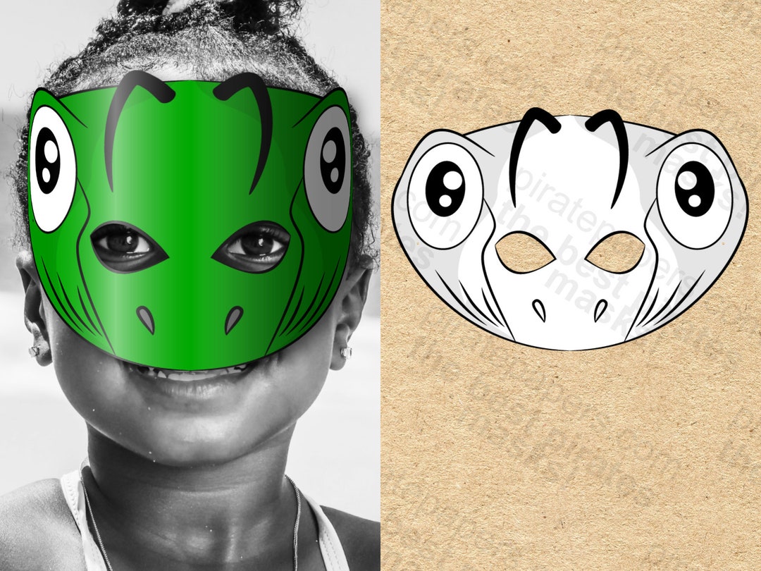 Grasshopper Masks Printable Color Coloring Paper DIY for - Etsy