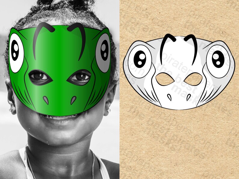 Grasshopper Masks Printable Color Coloring Paper DIY for - Etsy