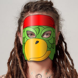 Pirate's Parrot Mask Printable, Paper DIY for Kids and Adults. PDF ...