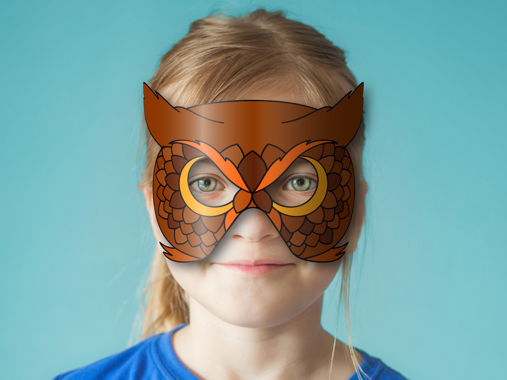 Owl Mask Printable, Paper DIY for Kids and Adults. PDF Template ...