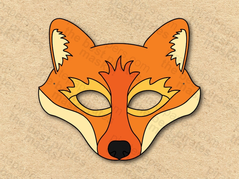 Fox Mask Printable Paper DIY for Kids and Adults. PDF - Etsy Canada