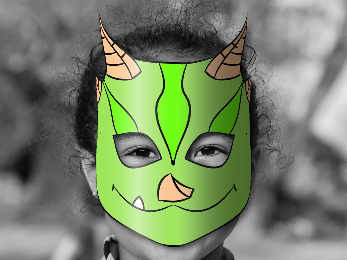 Baby Dragon Mask Printable Paper DIY for Kids and Adults. PDF - Etsy