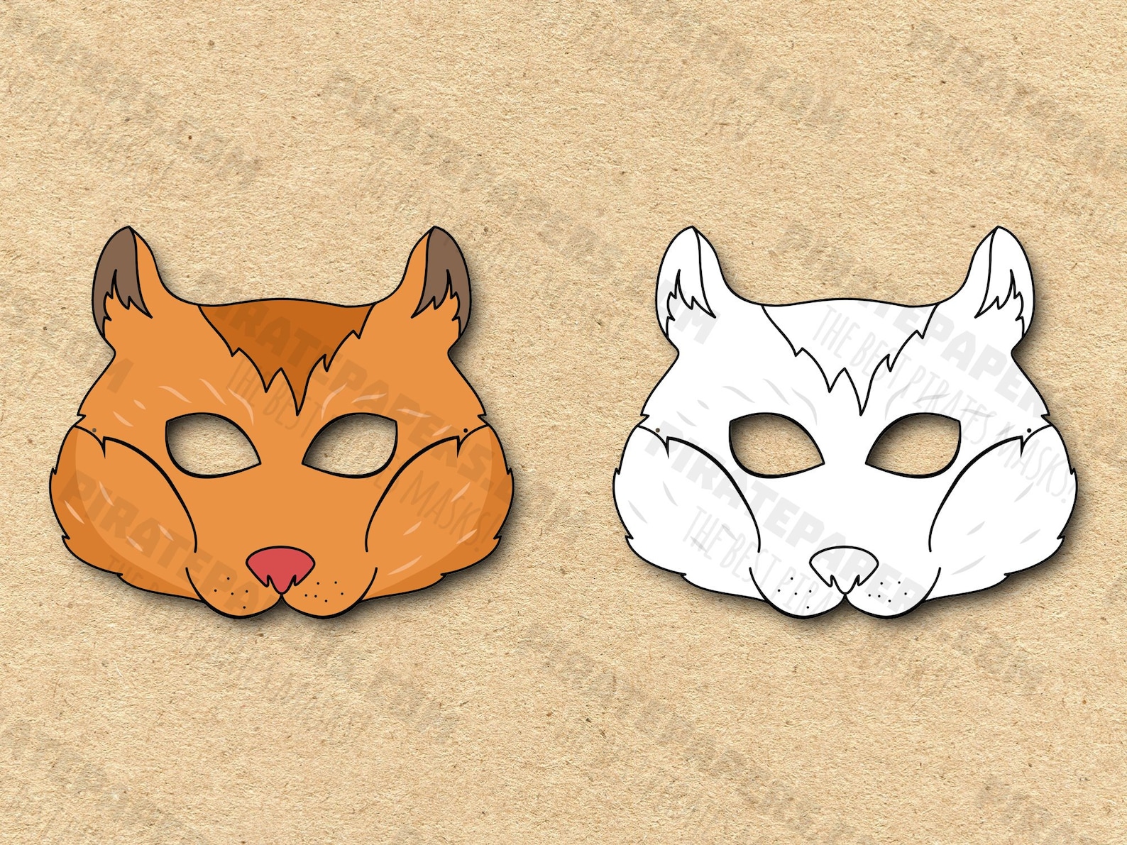 Hamster Masks Printable Color Coloring, Paper DIY for Kids and Adults ...