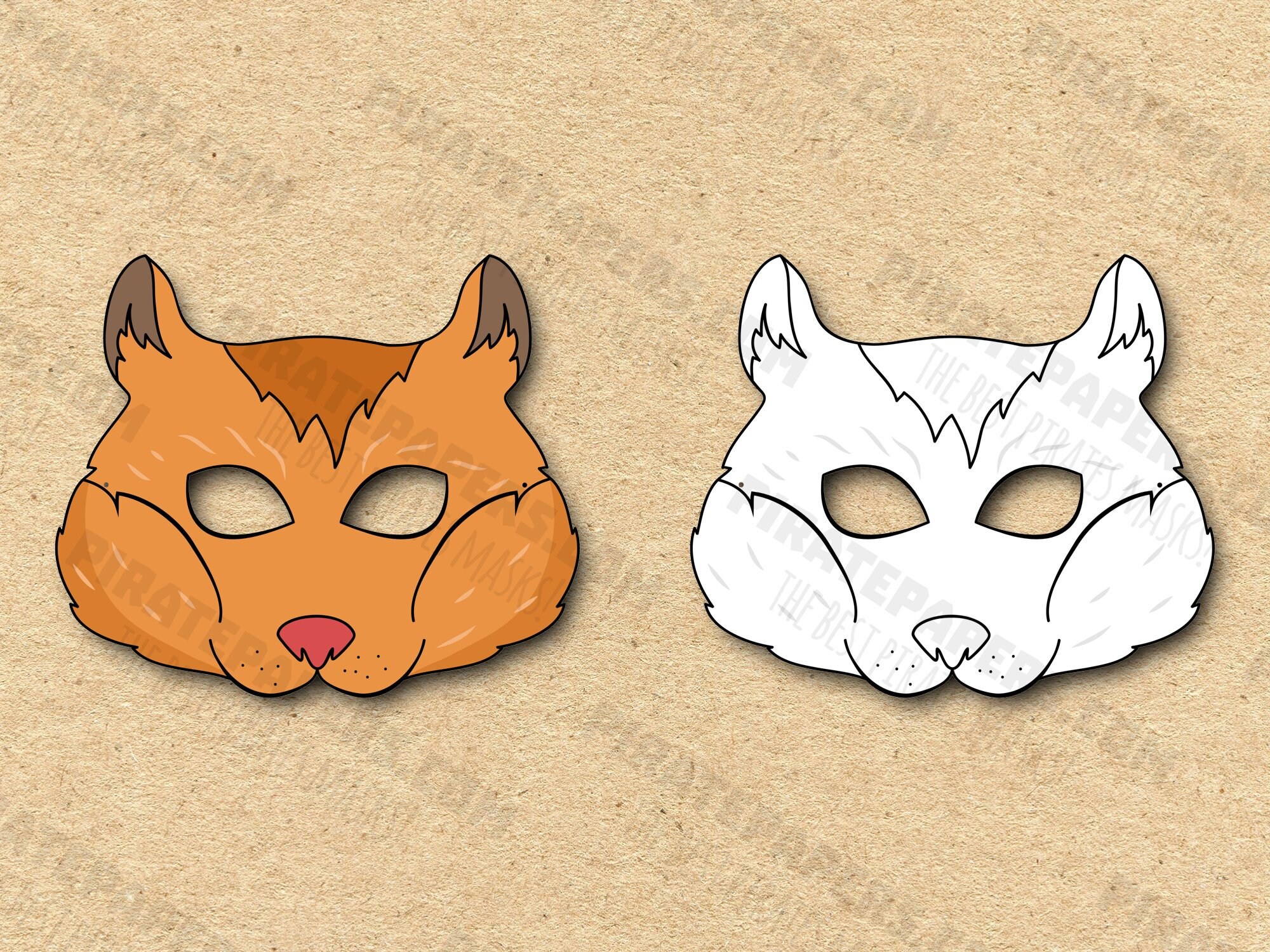 Hamster Masks Printable Color Coloring, Paper DIY for Kids and Adults ...