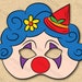 Сircus Clown 2 Printable Mask, Paper DIY for Kids and Adults. PDF ...