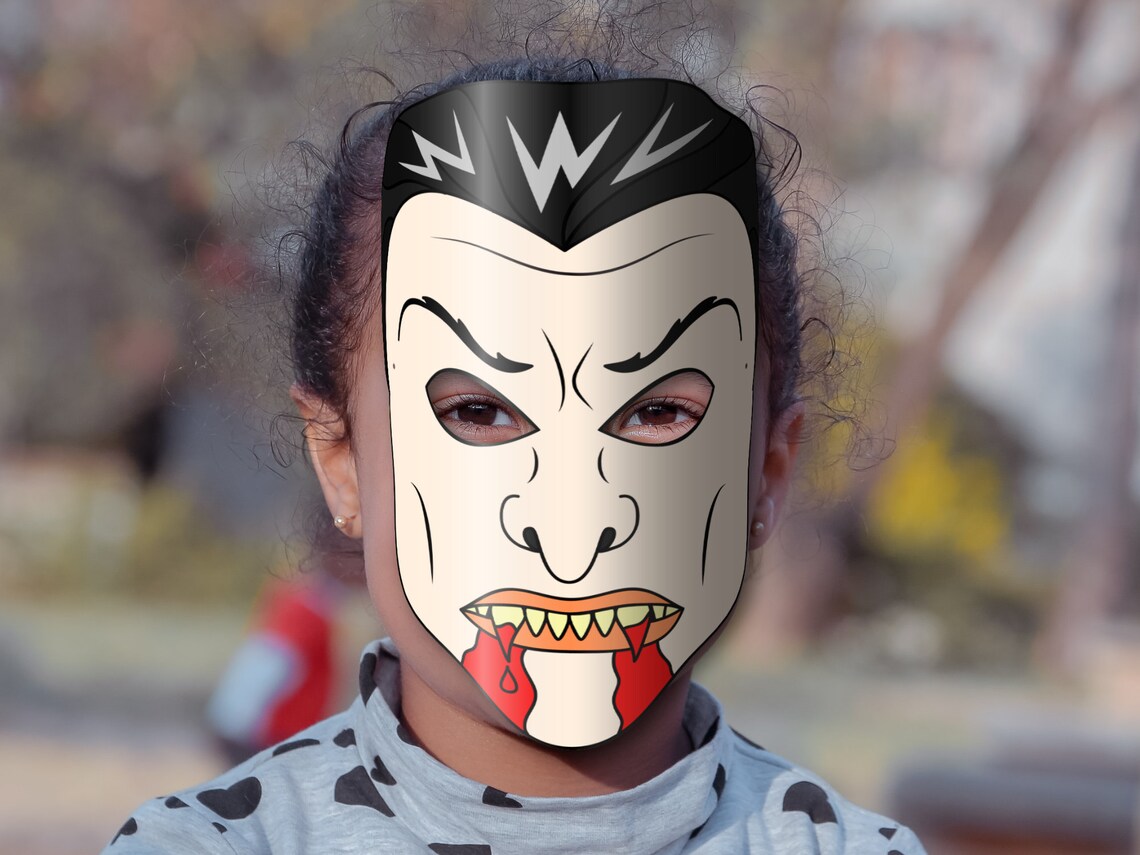 Dracula Mask Printable, Paper DIY for Kids and Adults. PDF Template ...