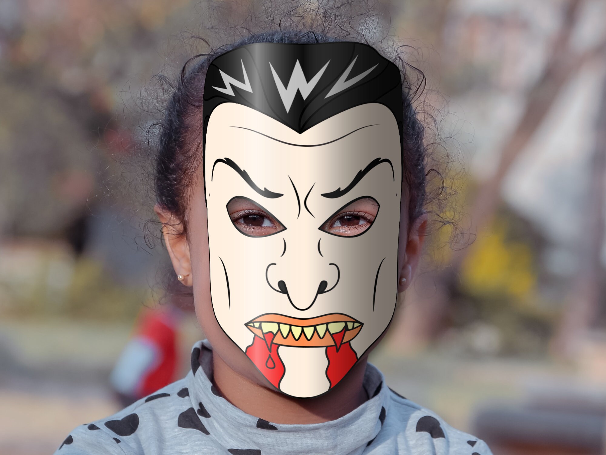 Dracula Mask Printable, Paper DIY for Kids and Adults. PDF Template ...