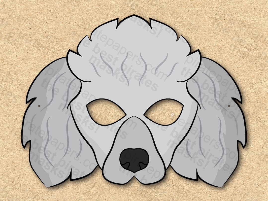 Dog Poodle Mask Printable Breed Paper DIY for Kids and - Etsy