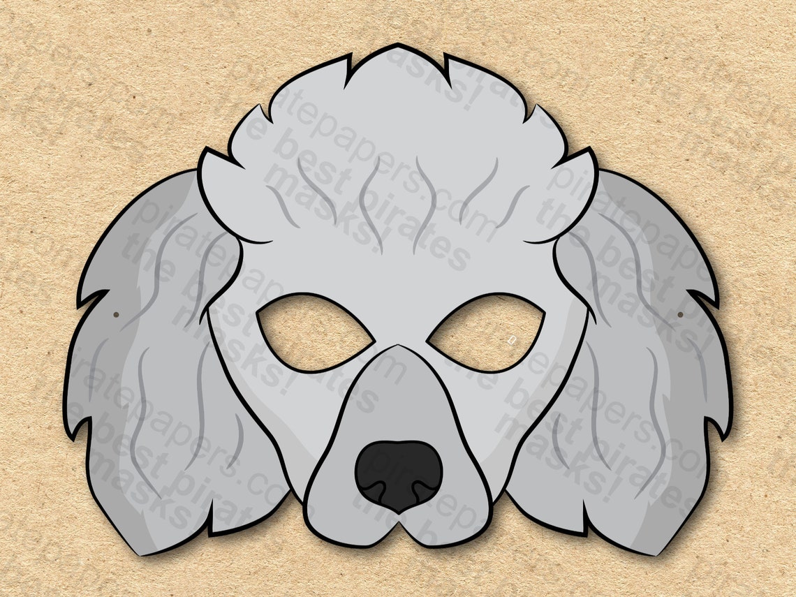 Dog Poodle Mask Printable Breed Paper DIY for Kids and - Etsy