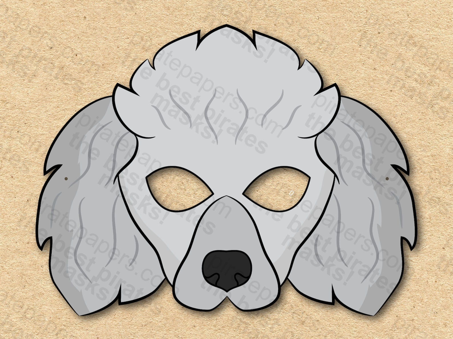 Dog Poodle Mask Printable Breed Paper DIY for Kids and - Etsy