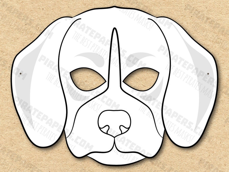 Dog Beagle Mask Printable Coloring Breed, Paper DIY for Kids and Adults ...