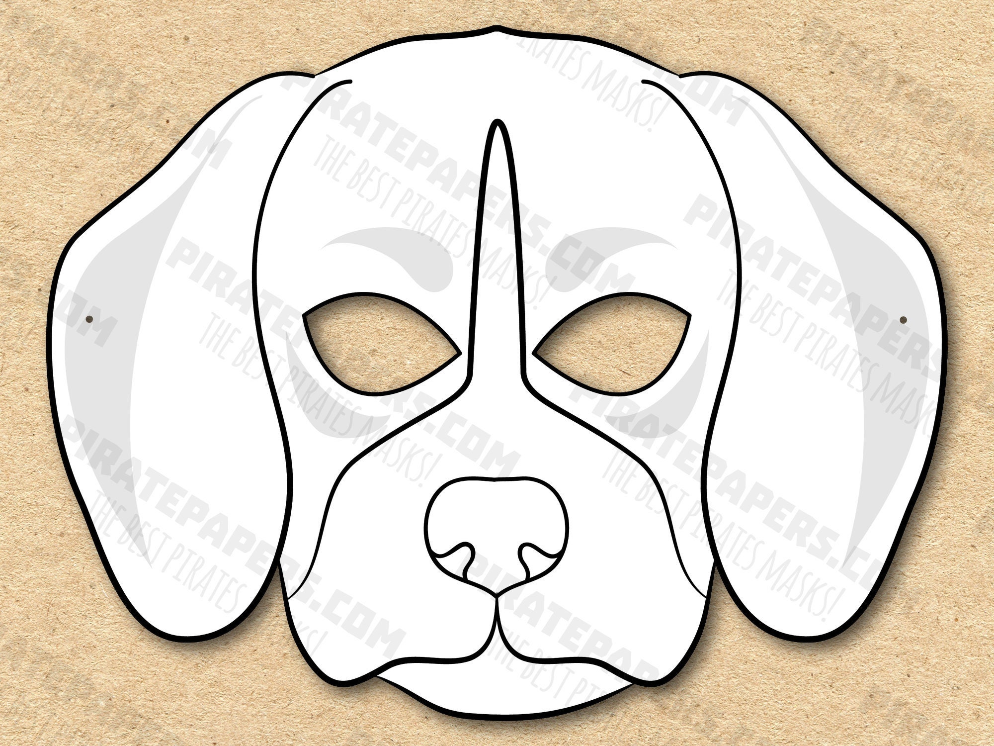 Dog Beagle Mask Printable Coloring Breed, Paper DIY for Kids and Adults ...