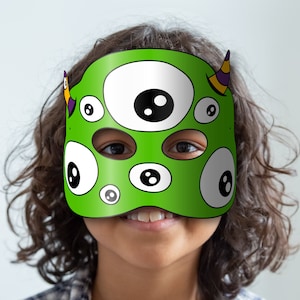 Monster Masks Printable, Paper DIY for Kids and Adults. PDF Template ...