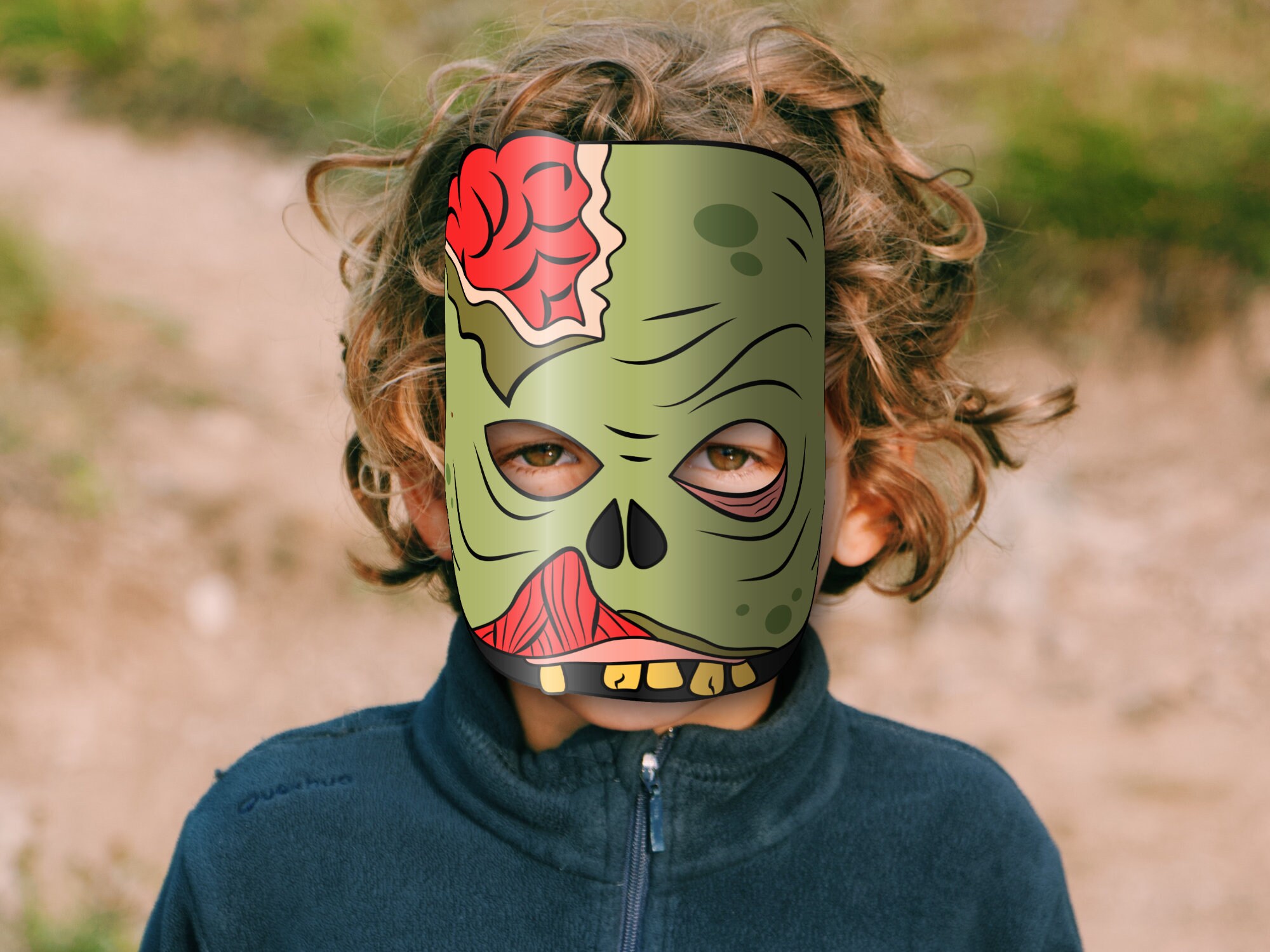 Zombie Mask Printable, Paper DIY for Kids and Adults. PDF Template ...