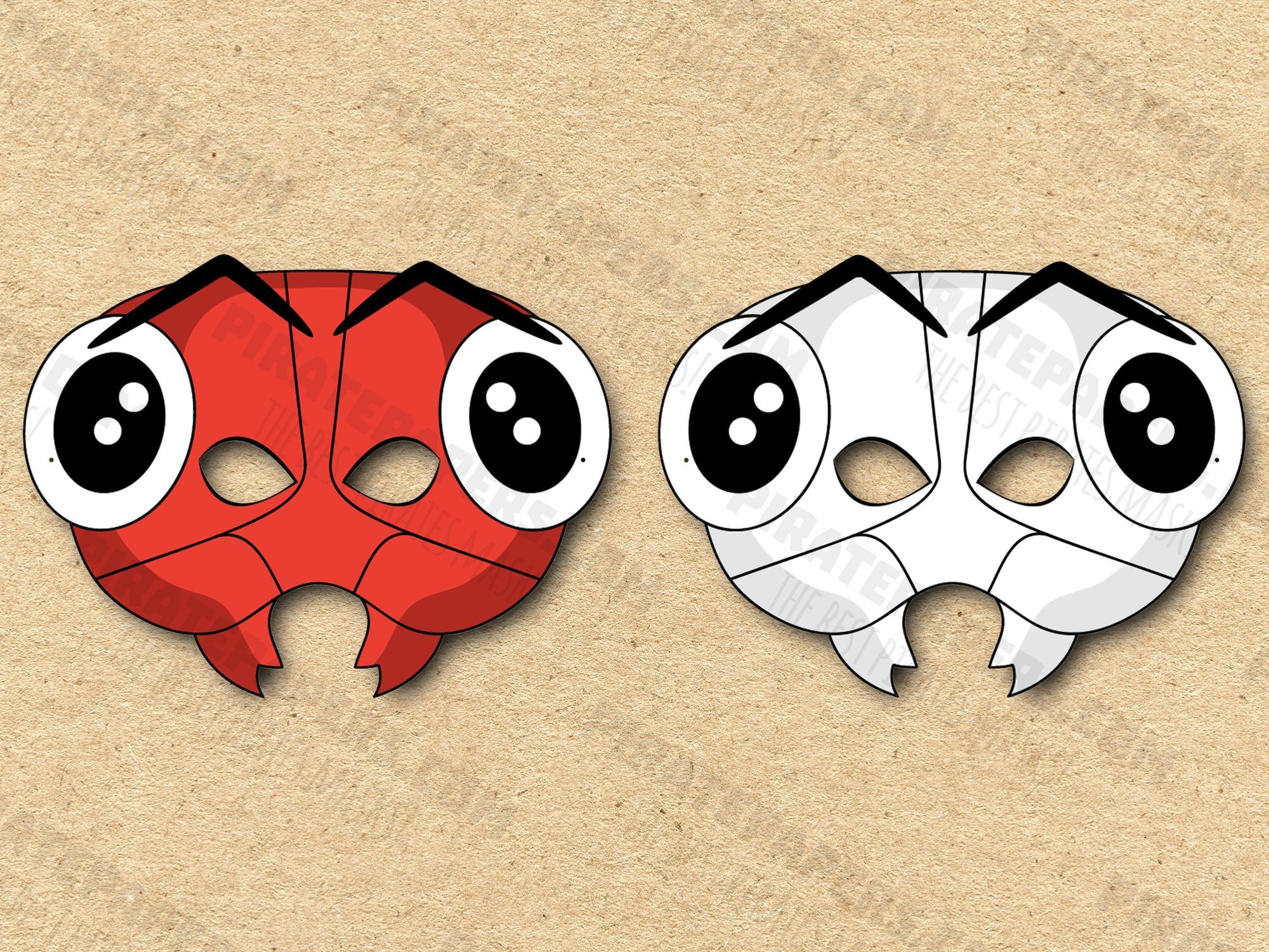Ant Masks Printable Color Coloring, Paper DIY for Kids and Adults. PDF ...