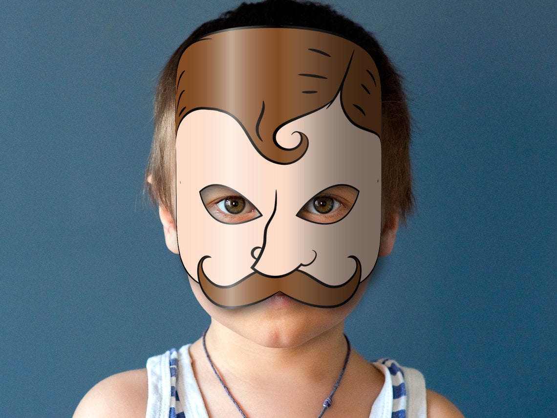 Сircus Athlete Mask Printable, Paper DIY for Kids and Adults. PDF ...