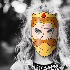 King Mask Printable Paper DIY for Kids and Adults. PDF - Etsy