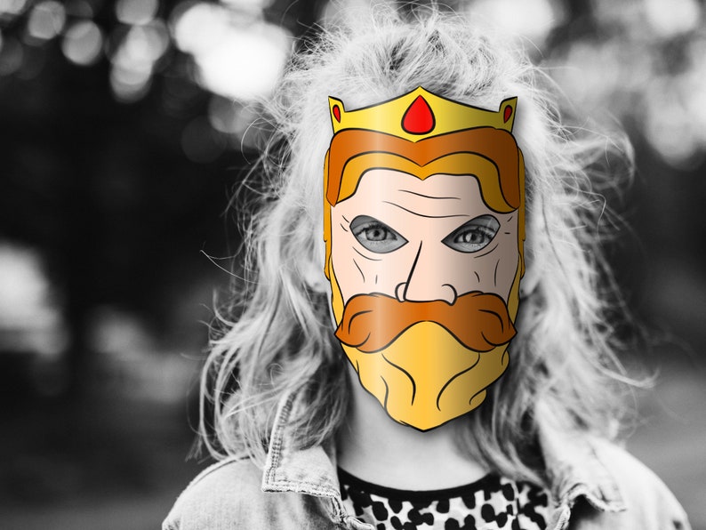 King Mask Printable Paper DIY for Kids and Adults. PDF - Etsy