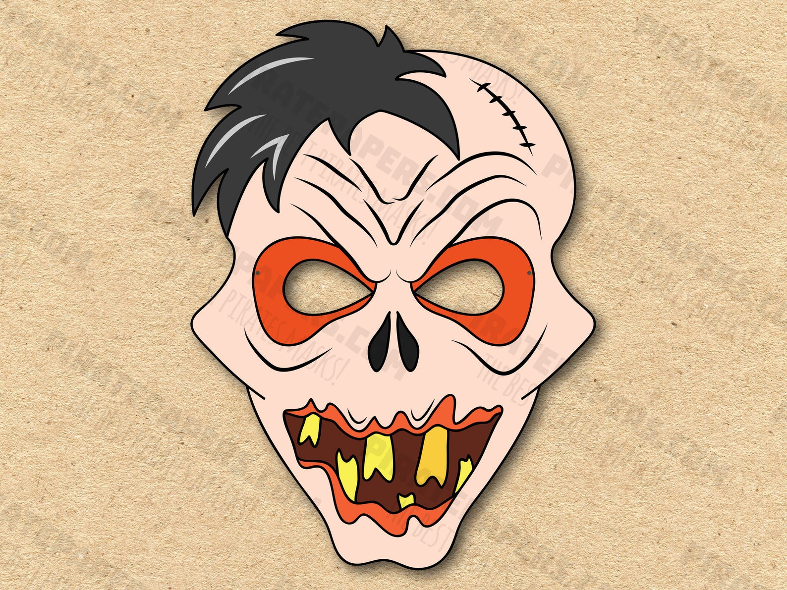 Evil Masks Printable Color Coloring, Paper DIY for Kids and Adults. PDF ...