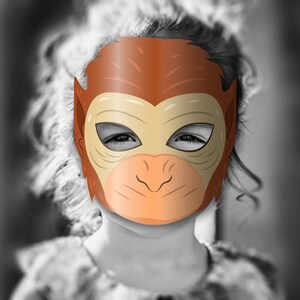 Monkey Mask Printable Paper DIY for Kids and Adults. PDF - Etsy