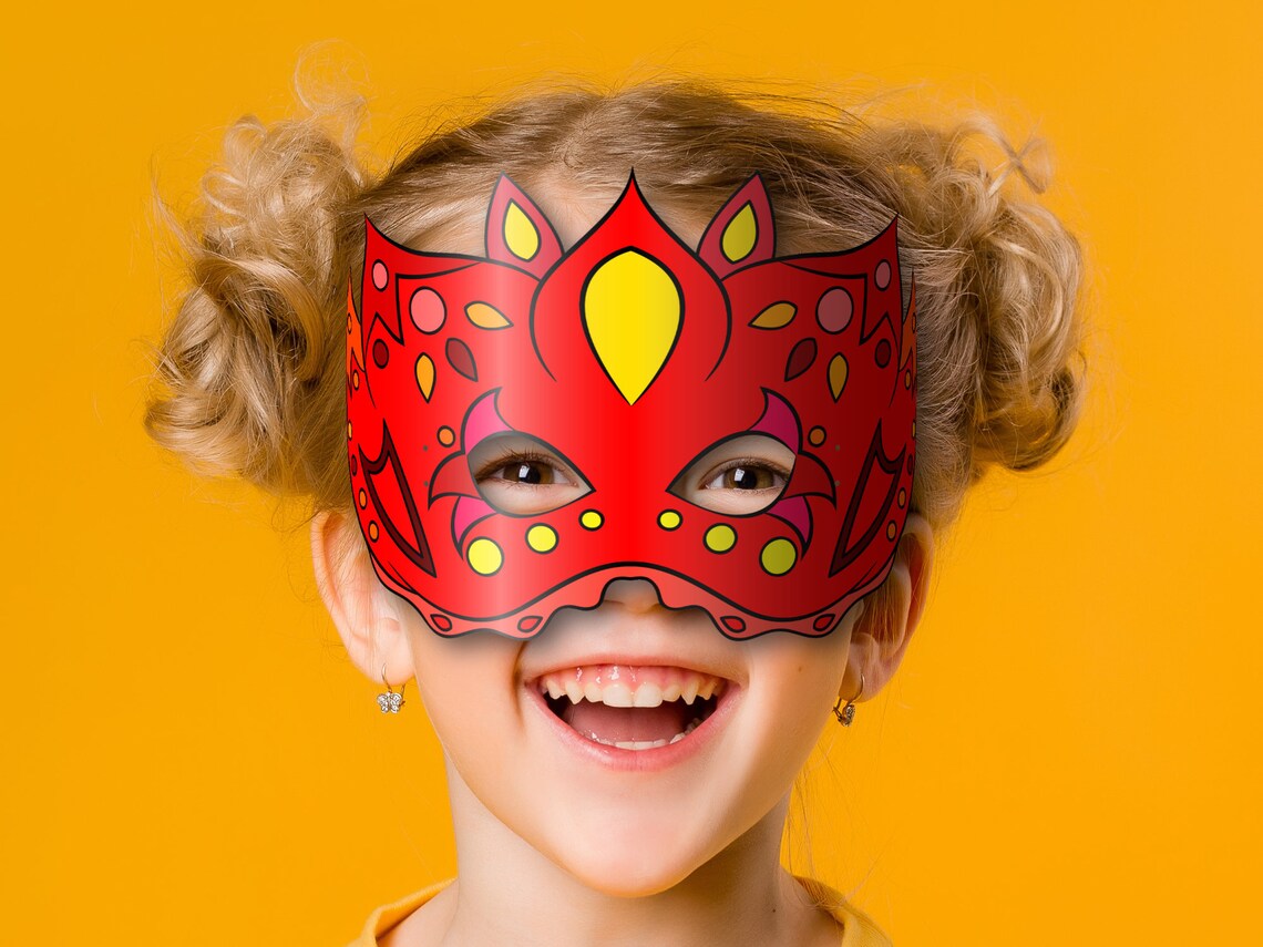 Fairy 4 Masks Printable Color Coloring, Paper DIY for Kids and Adults ...