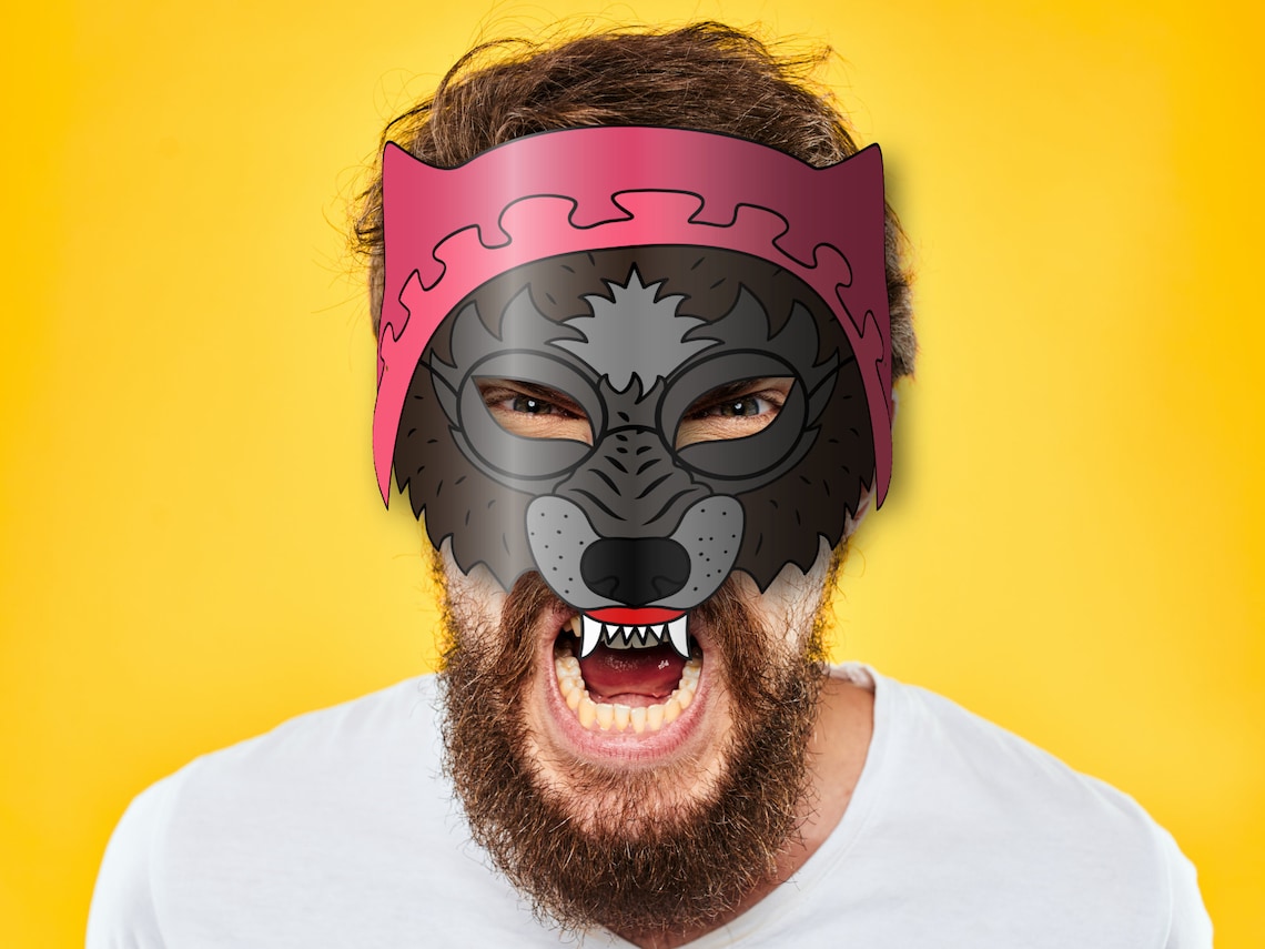 Big Bad Wolf Disguised as Grandma Mask Printable, Paper DIY for Kids ...