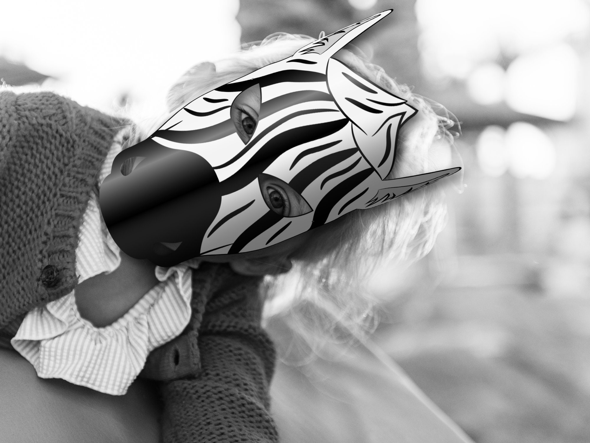 Zebra Mask Printable Paper DIY for Kids and Adults. PDF - Etsy Canada