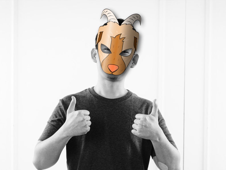 Goat Mask Printable Paper DIY for Kids and Adults. PDF - Etsy