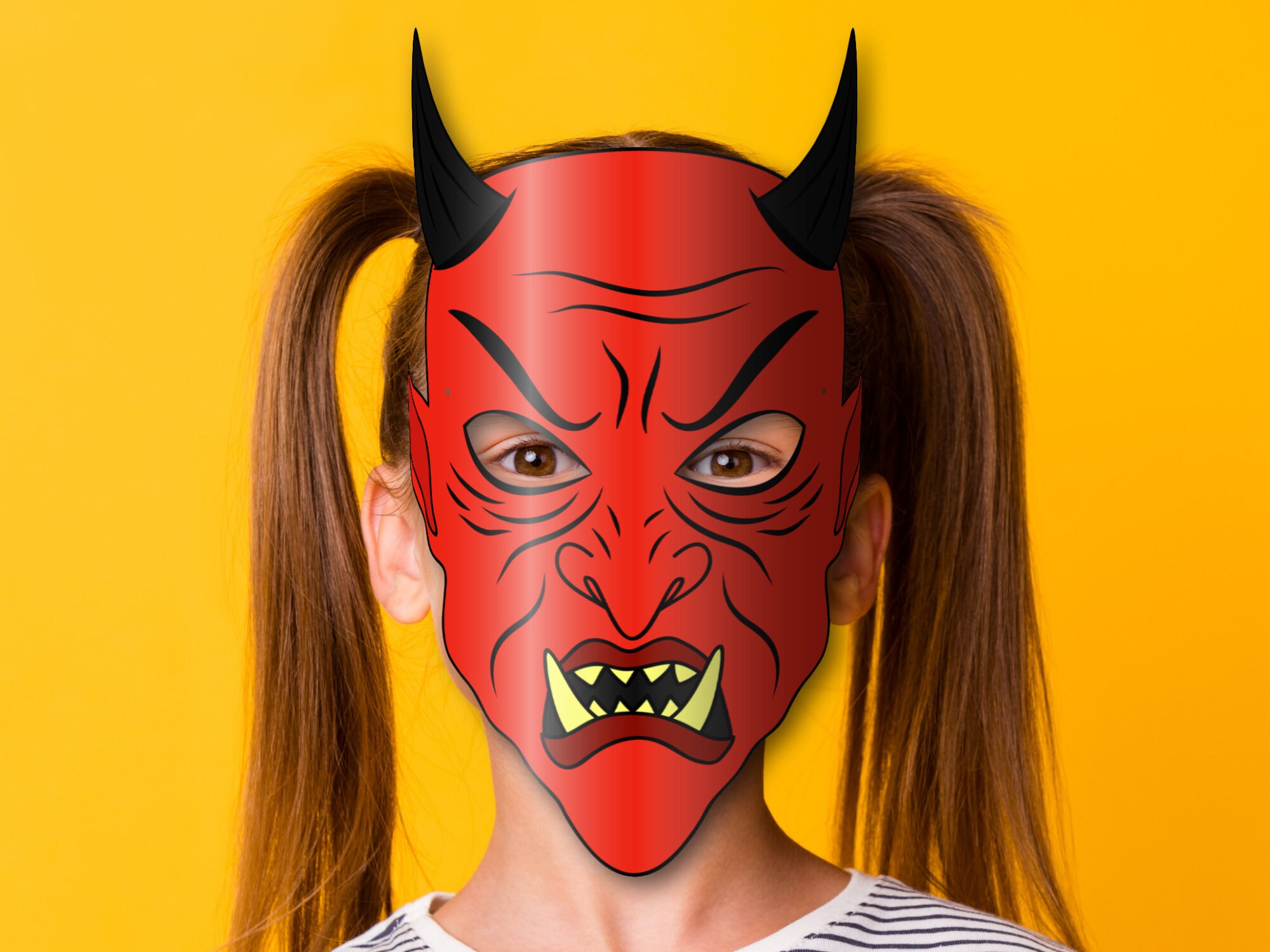 Demon Mask Printable, Paper DIY for Kids and Adults. PDF Template ...