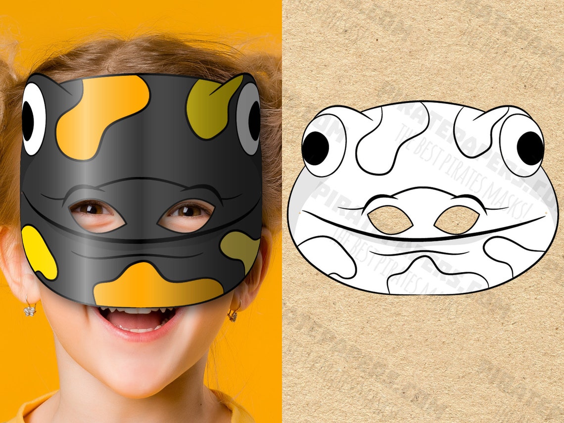 Salamander Masks Printable Color Coloring Paper DIY for - Etsy