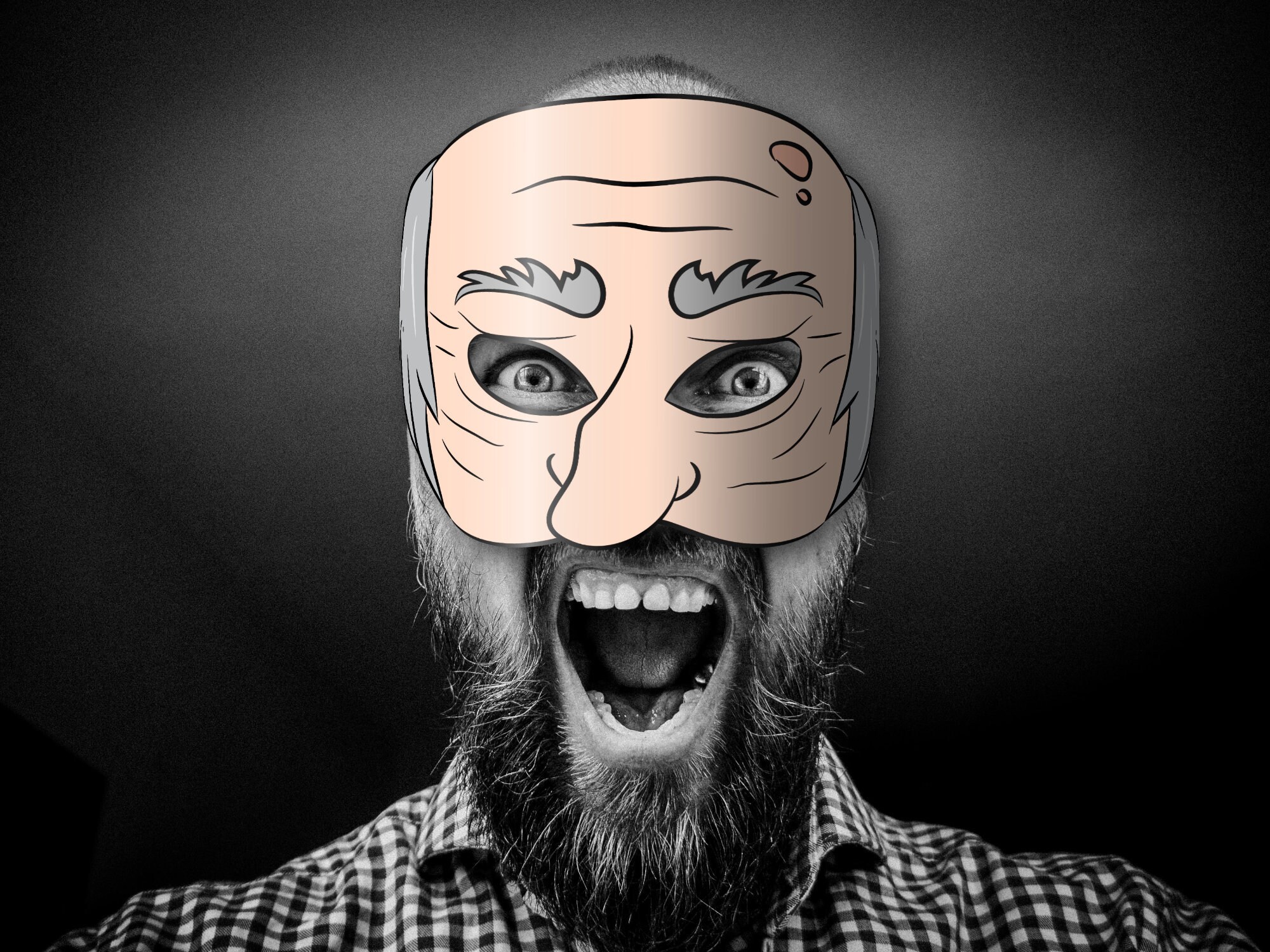 Old Man Mask Printable Paper DIY for Kids and Adults. PDF - Etsy Singapore