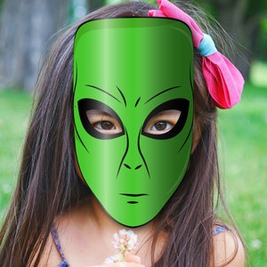 Alien Mask Printable, Paper DIY for Kids and Adults. PDF Template ...