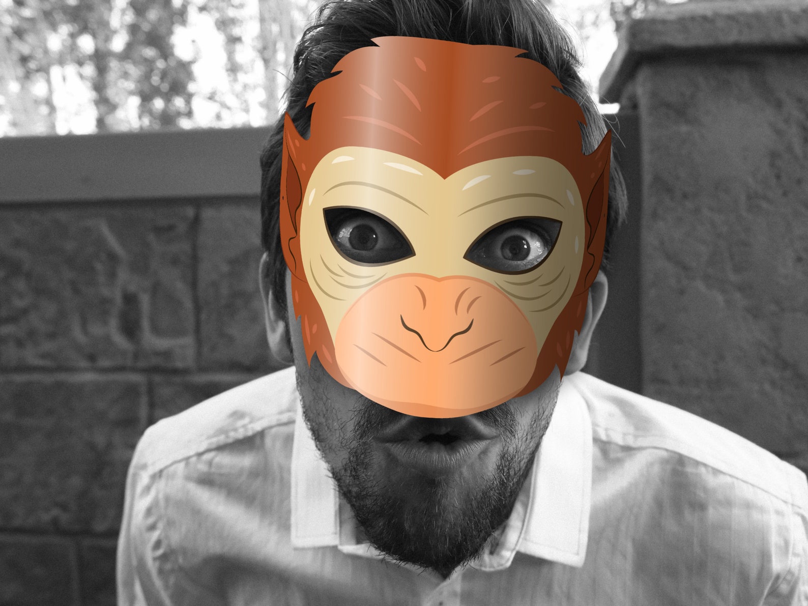 Monkey Mask Printable Paper DIY for Kids and Adults. PDF - Etsy