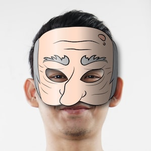 Old Man Mask Printable, Paper DIY for Kids and Adults. PDF Template ...