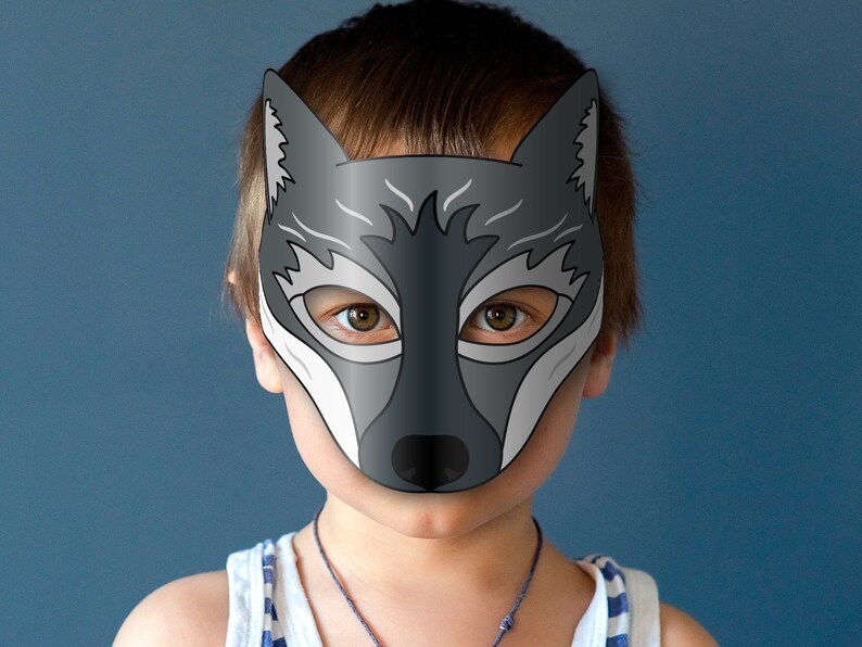 Gray Fox Mask Printable, Paper DIY for Kids and Adults. PDF Template ...