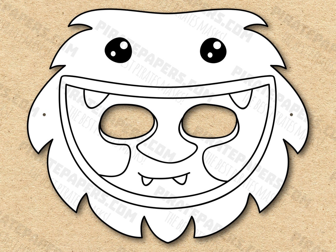 Monster #5 Mask Printable Coloring, Paper DIY for Kids and Adults. PDF ...
