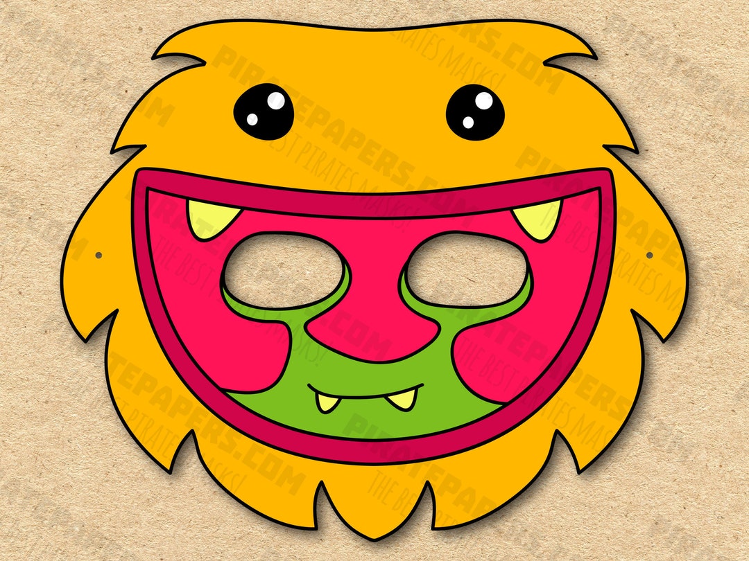 Monster #5 Mask Printable, Paper DIY for Kids and Adults. PDF Template ...
