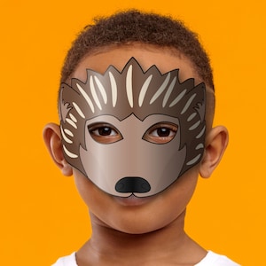 Hedgehog #2 Mask Printable, Paper DIY for Kids and Adults. PDF Template ...