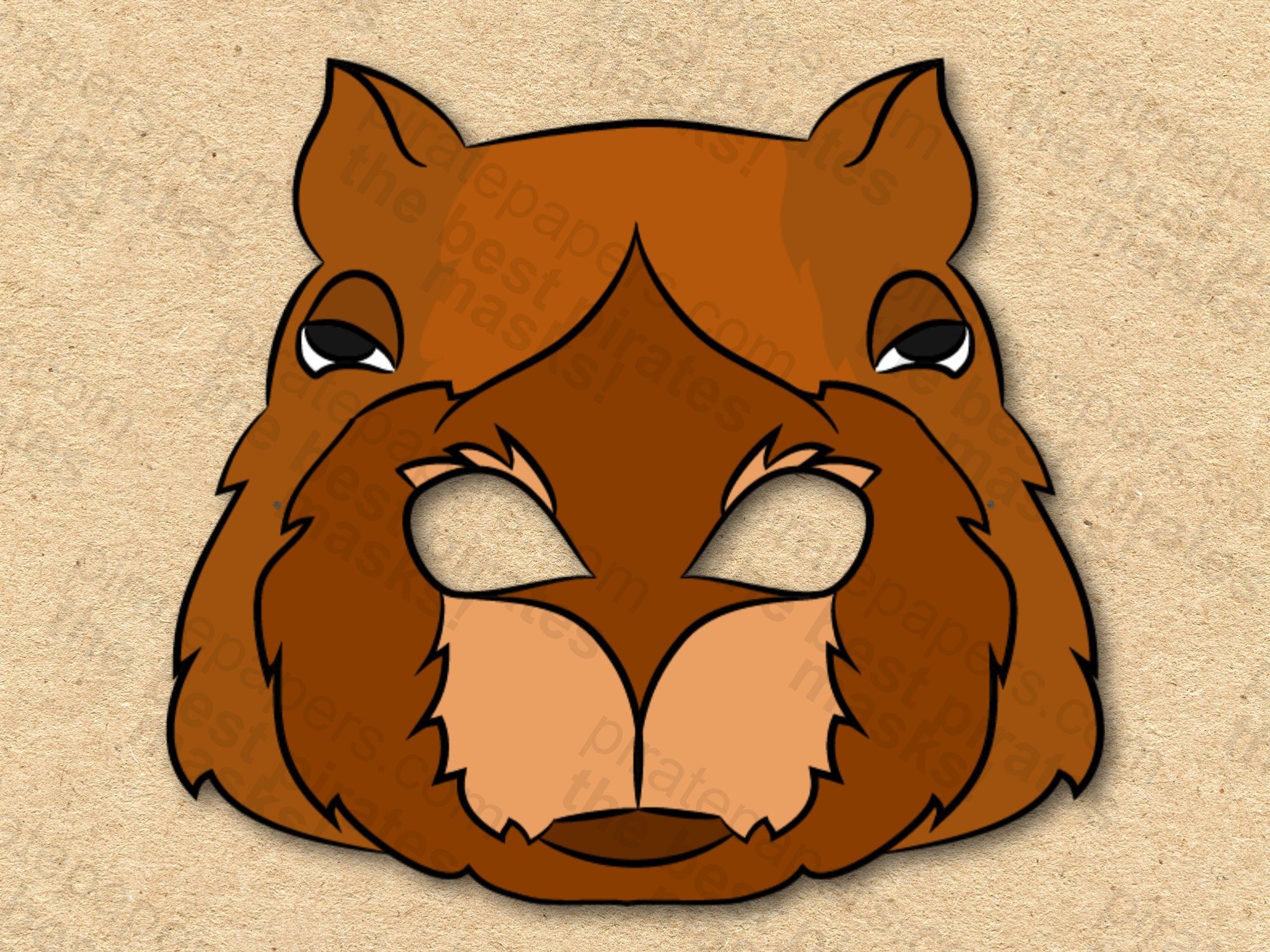 Capybara Mask Printable Paper DIY for Kids and Adults. PDF - Etsy Australia
