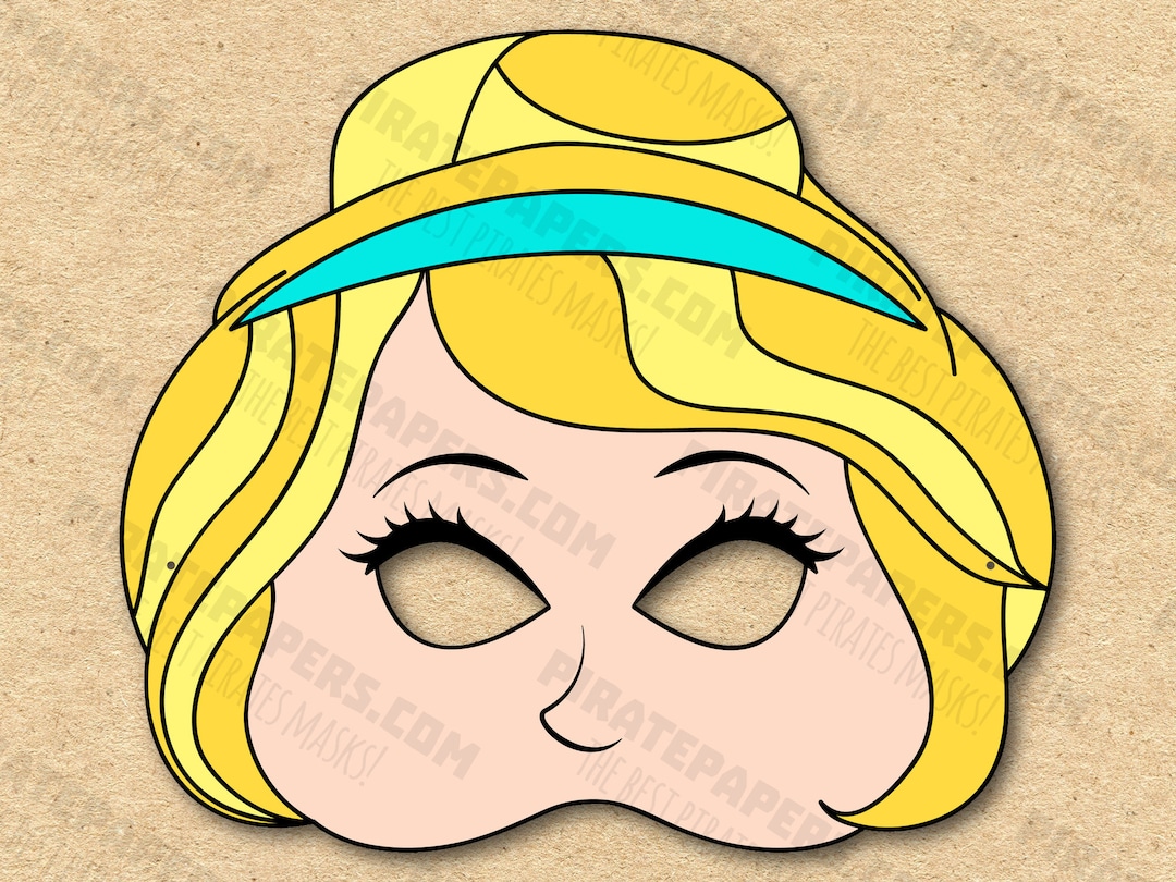 Cinderella Mask Printable, Paper DIY for Kids and Adults. PDF Template ...