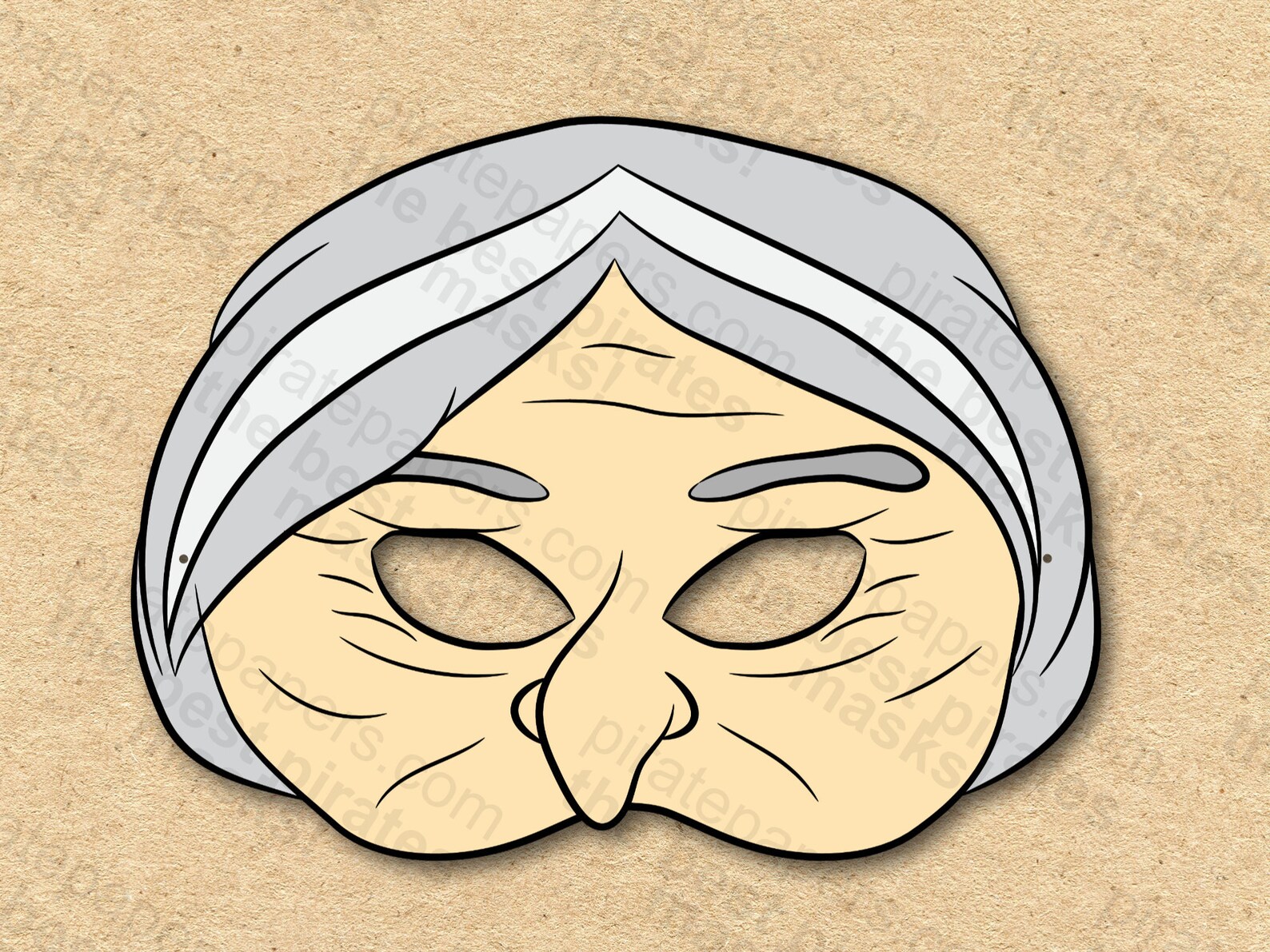 Old Woman Mask Printable Paper DIY for Kids and Adults. PDF - Etsy ...