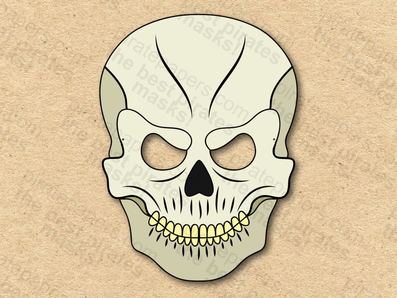 Skull Mask Printable Paper DIY for Kids and Adults. PDF - Etsy