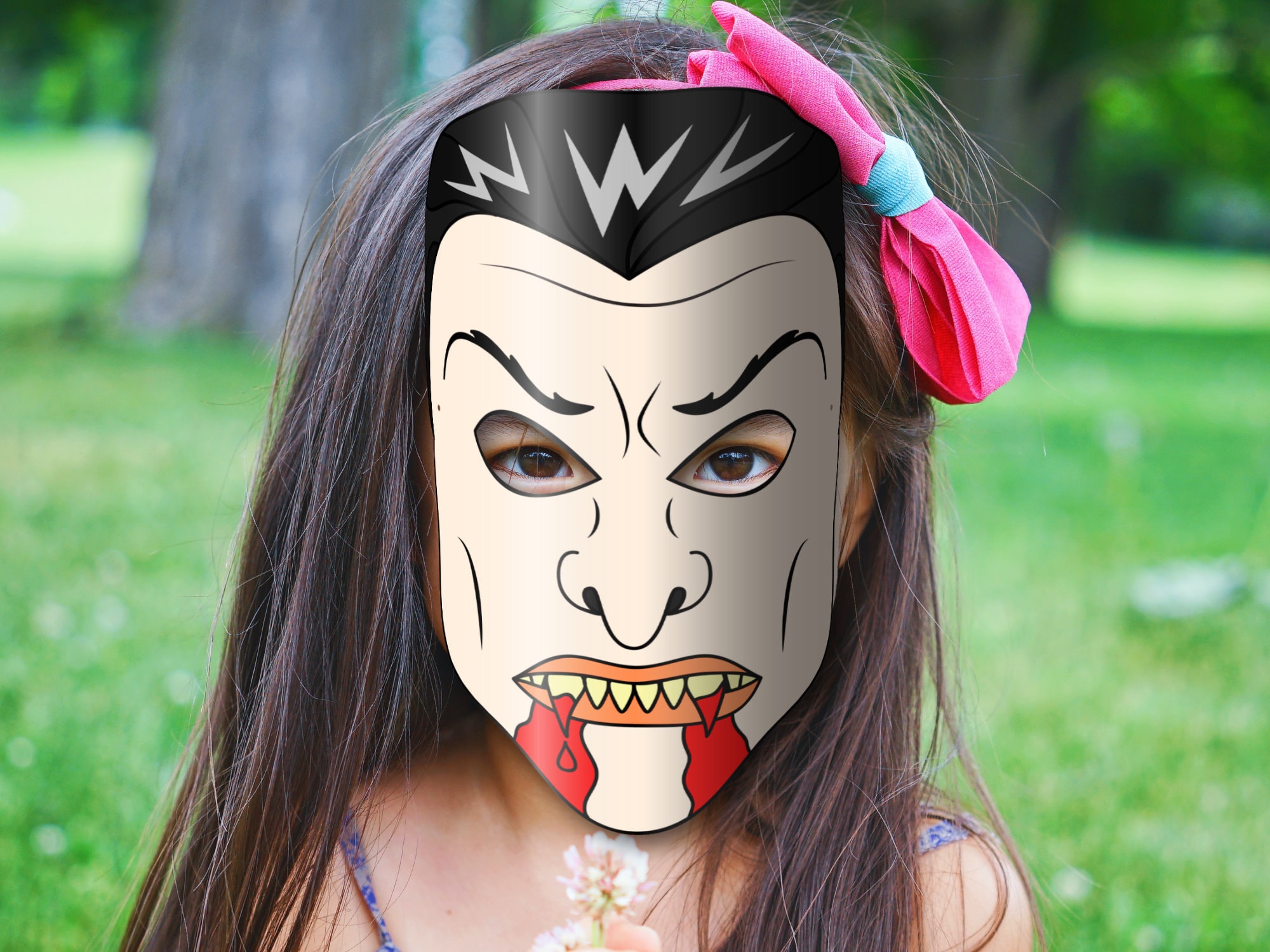 Dracula Mask Printable, Paper DIY for Kids and Adults. PDF Template ...